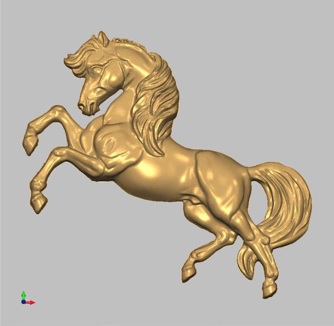 Bas-relief "Horse on rearing" (Model 4081) STL model for CNC router ...