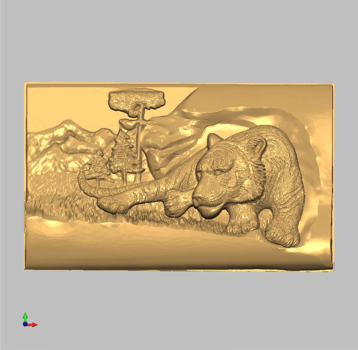 Frameless panel "Tiger" (Model 4157) STL model for CNC router download