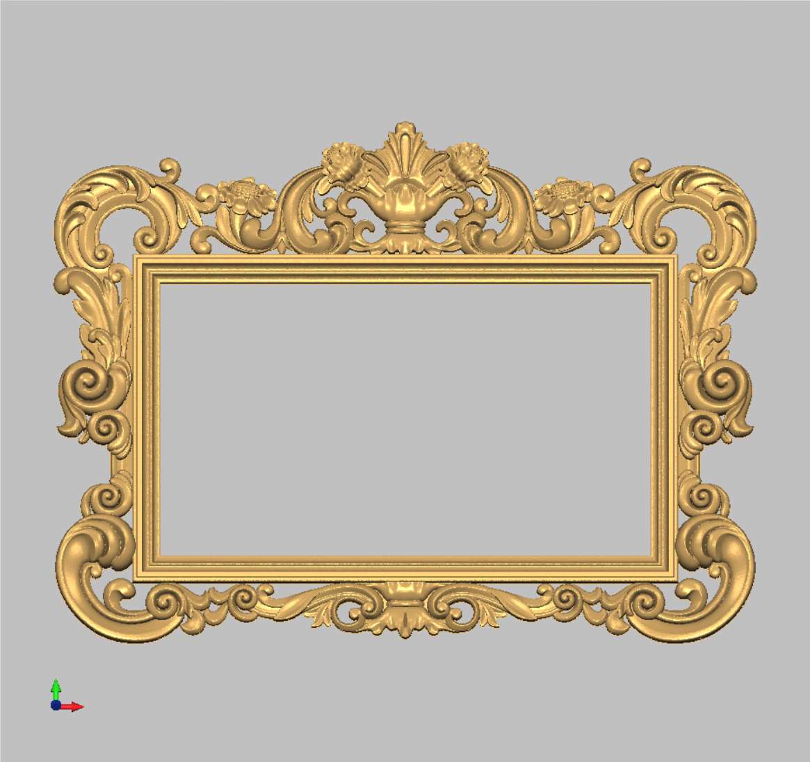 Rectangular frame "Baroque" (model 6140) STL model for CNC (CNC) Fraser ...