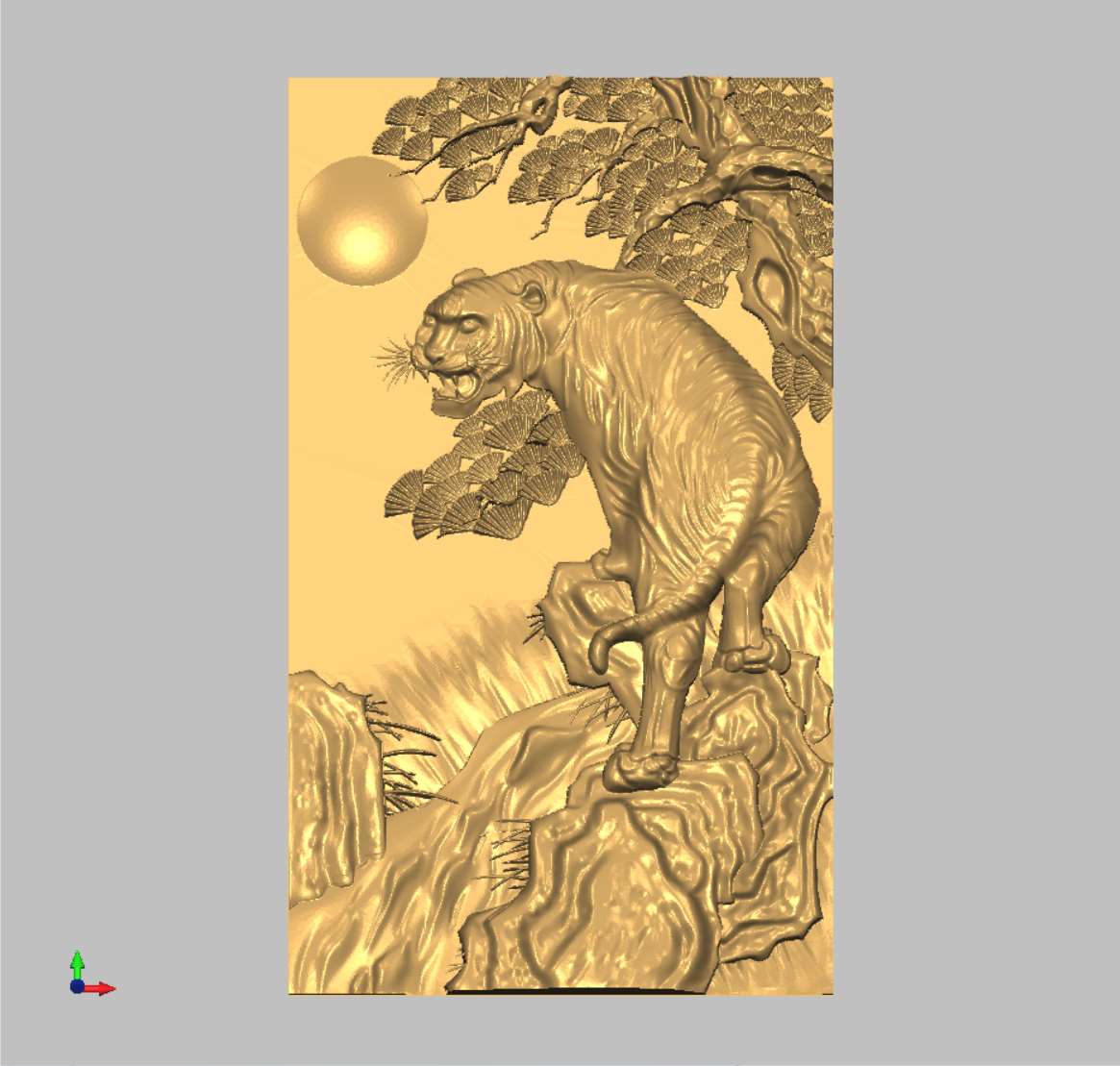 Panel without frame "African Tiger" (Model 5169) STL model for CNC ...