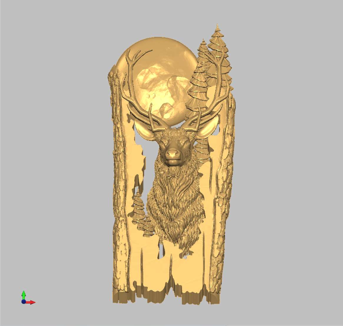 Bas-relief "Noble Deer" (Model 5313) STL model for CNC router download