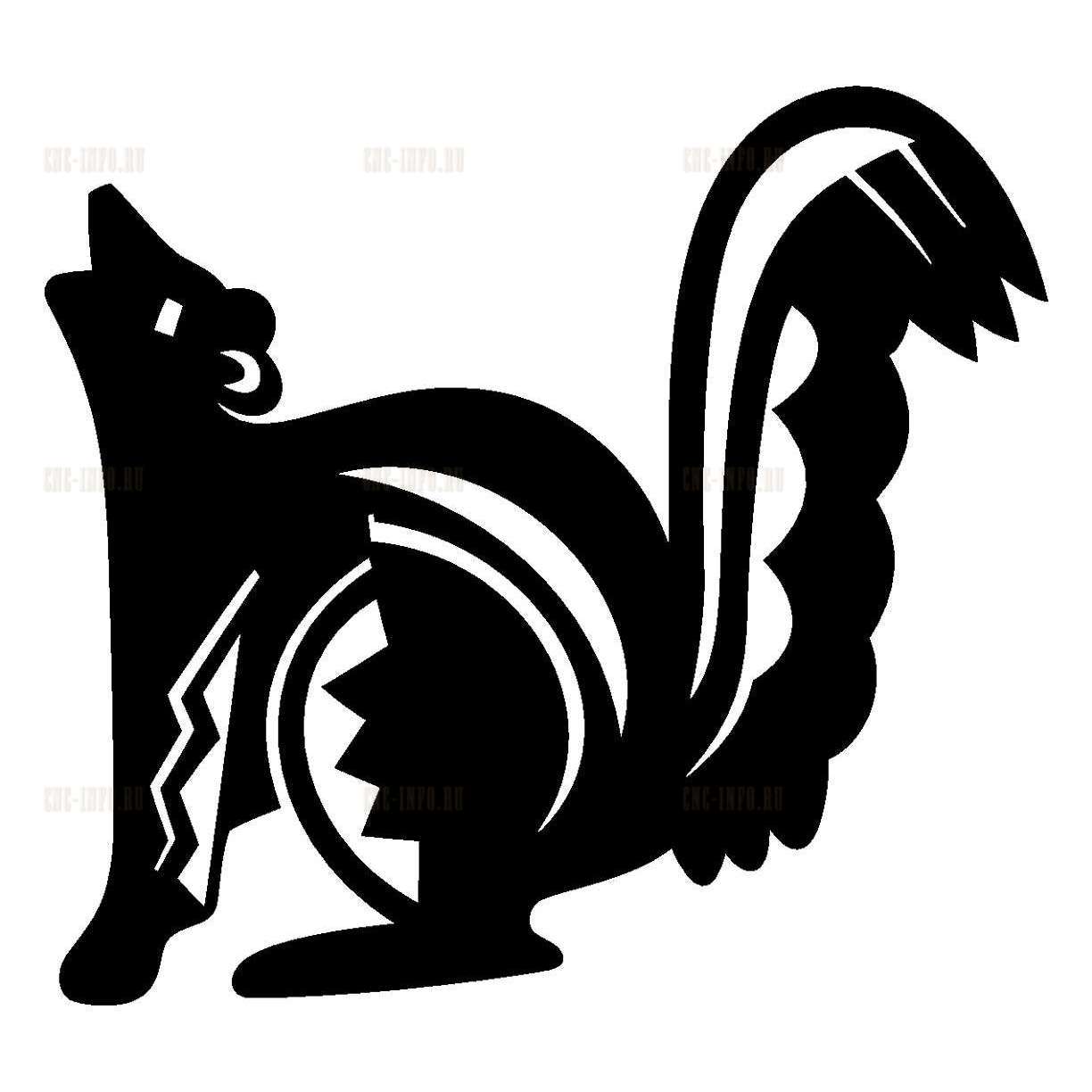 Mascot «Stylish Skunk» (model v-pann_1155) EPS, DXF, CDR, 2D vector model