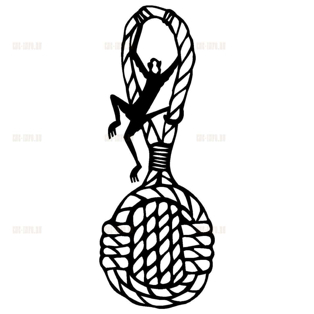 Mascot «Monkey Acrobat» (model v-pann_1168) EPS, DXF, CDR, 2D vector model