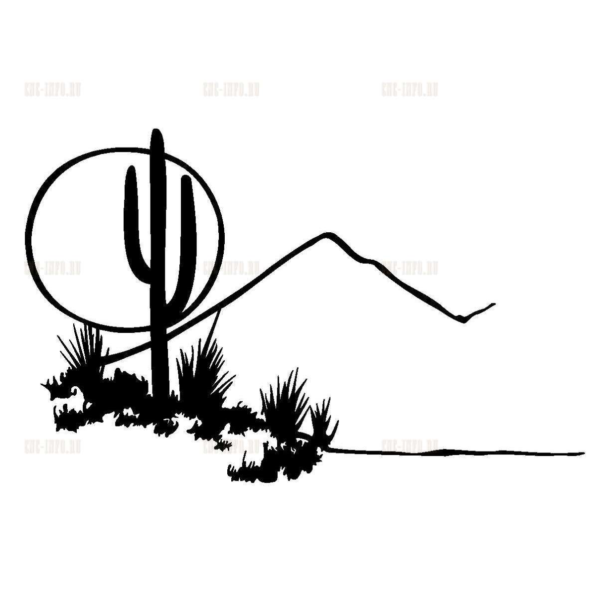 Mascot «Cactus in the Desert» (model v-pann_1256) EPS, DXF, CDR, 2D ...