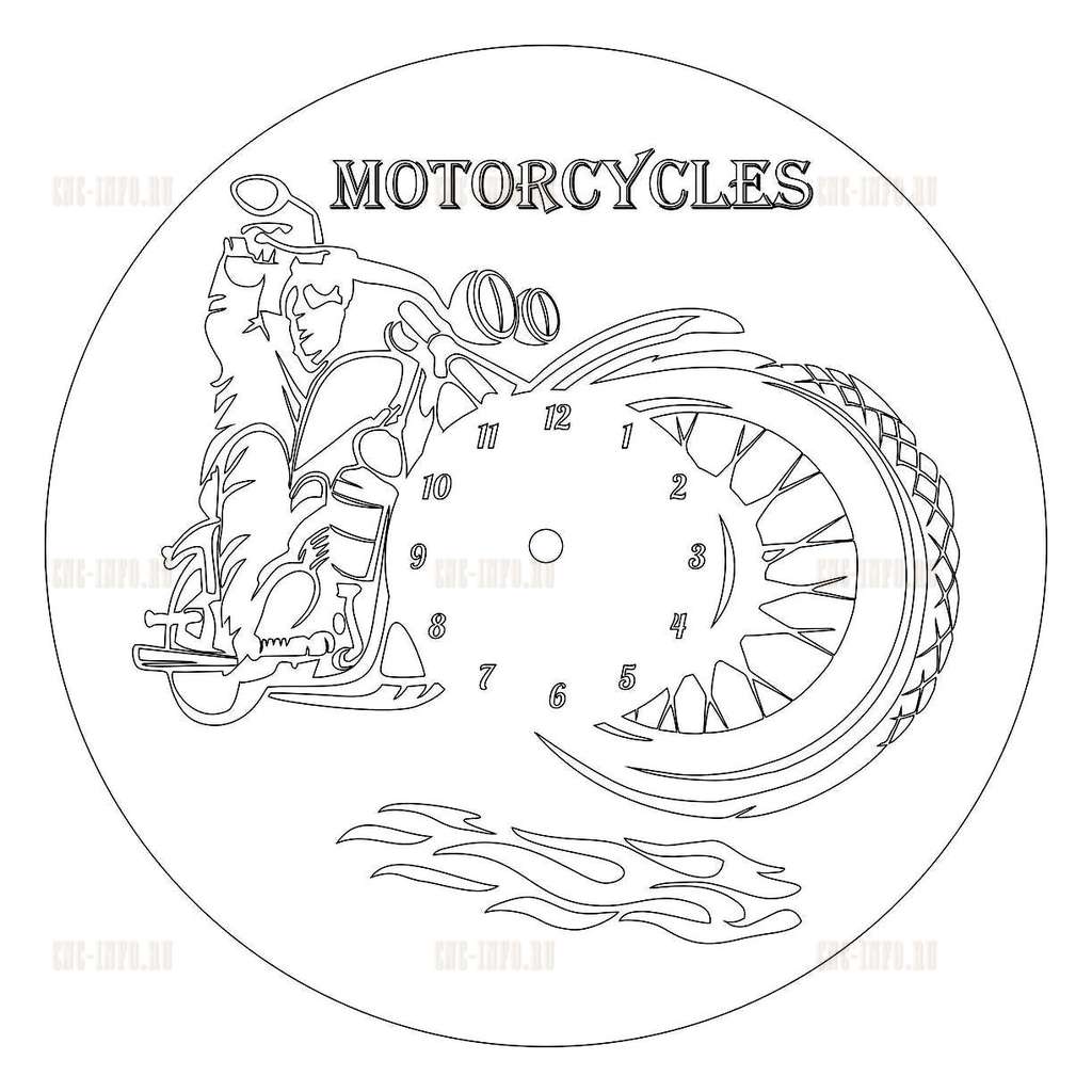Motorcycle clock (model v-nkloc_0052) EPS, DXF, CDR, 2D vector model