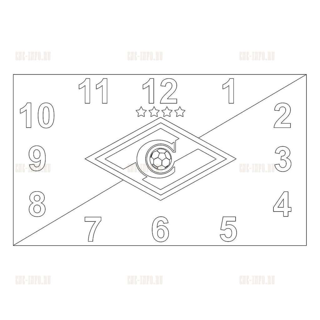 Football clock (model v-nkloc_0164) EPS, DXF, CDR, 2D vector model