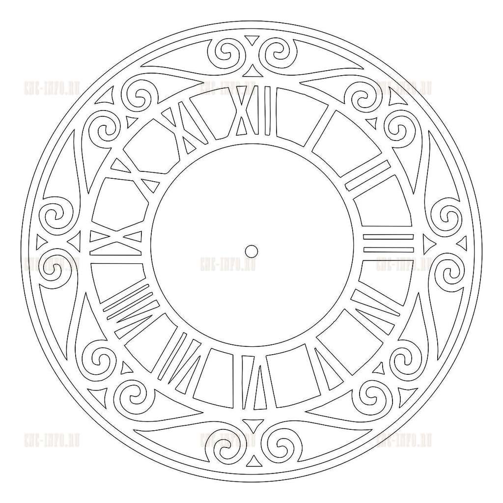 Antique clock (model v-nkloc_0254) EPS, DXF, CDR, 2D vector model