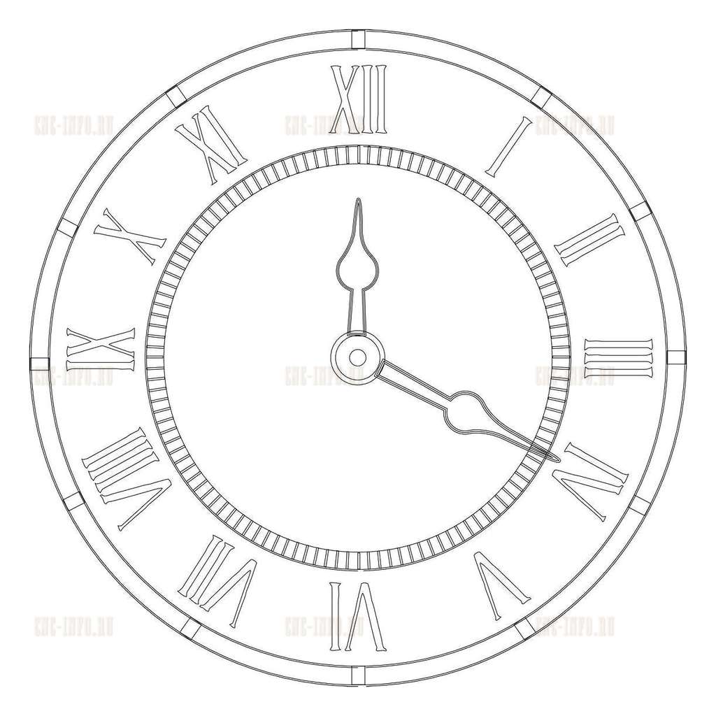 Clock «Roman style» (model v-nkloc_0377) EPS, DXF, CDR, 2D vector model