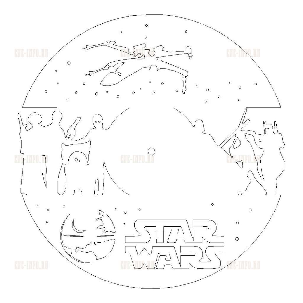 «Star Wars» clock (model v-nkloc_0510) EPS, DXF, CDR, 2D vector model