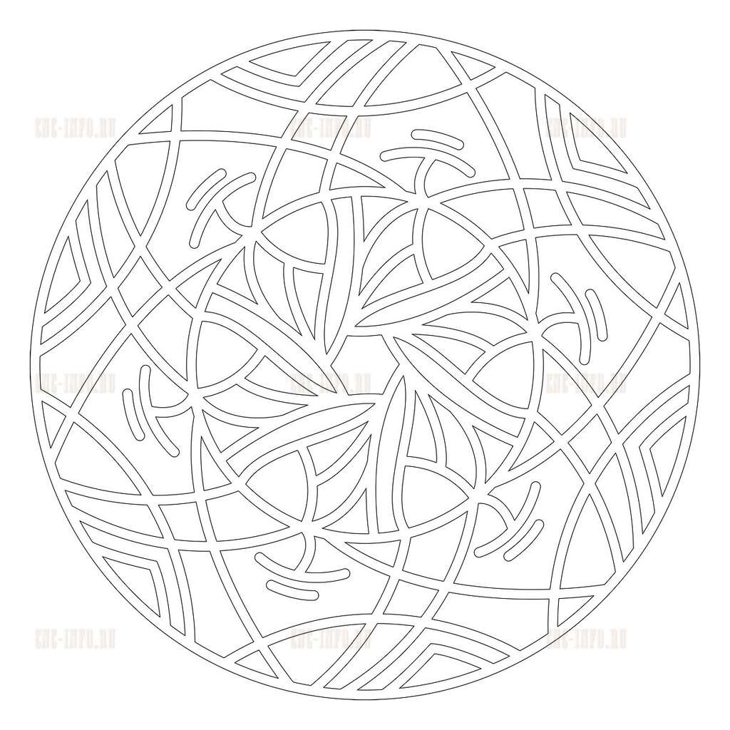 Mandala «mesh 3D» (model v-nman_0482) EPS, DXF, CDR, 2D vector model