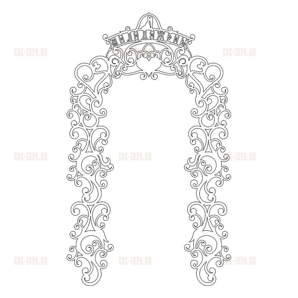 Wedding grate «newlyweds» (model v-nscre_0121) EPS, DXF, CDR, 2D vector ...