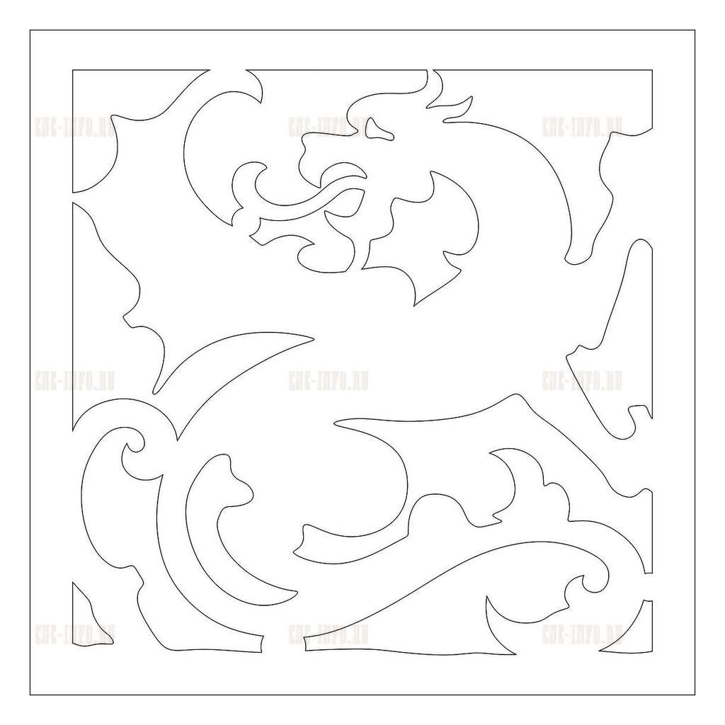 Decorative lattice «Dragon» (model v-nscre_0264) EPS, DXF, CDR, 2D ...