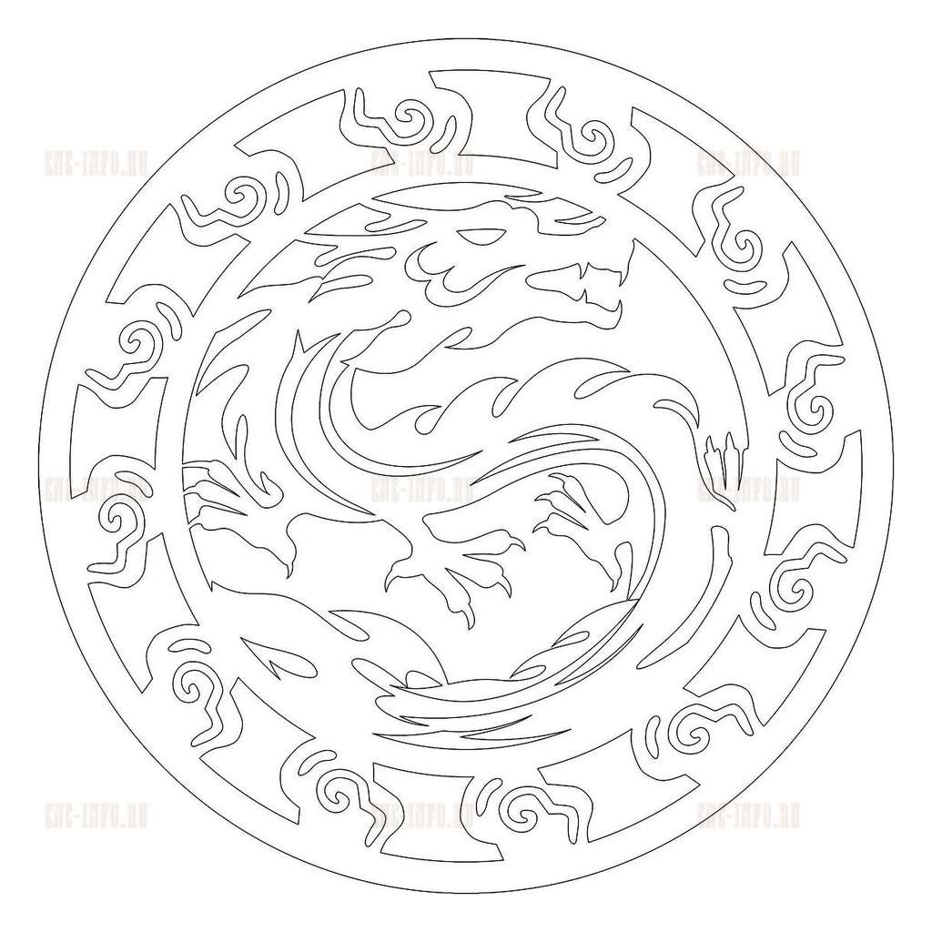Decorative lattice «Dragon» (model v-nscre_0312) EPS, DXF, CDR, 2D ...