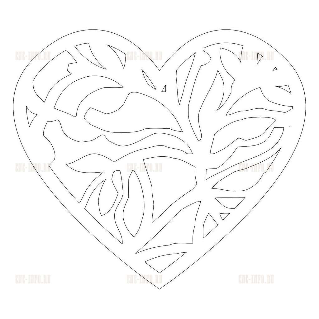 Decorative lattice «Heart» (model v-nscre_1129) EPS, DXF, CDR, 2D ...