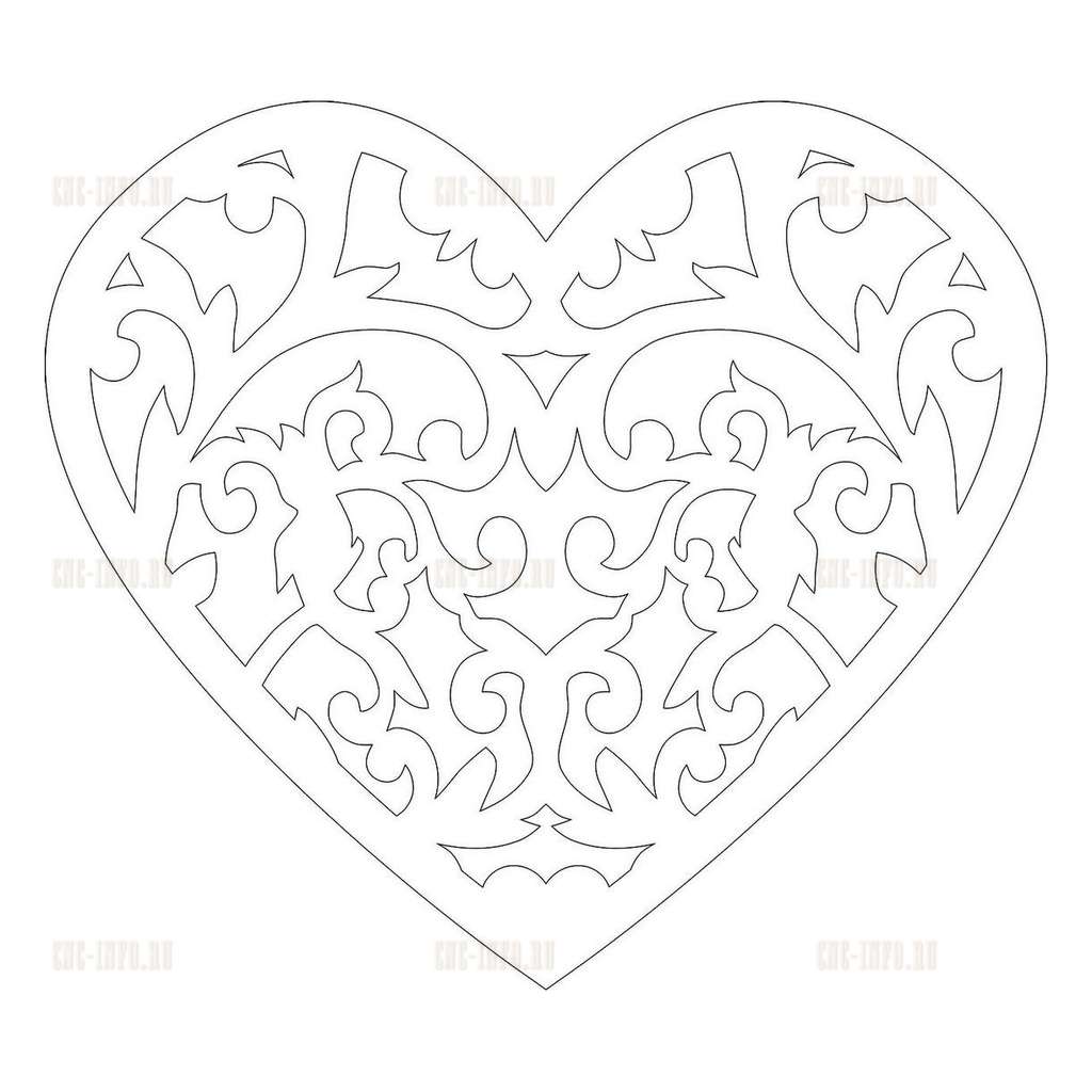 Decorative lattice «Heart» (model v-nscre_1130) EPS, DXF, CDR, 2D ...