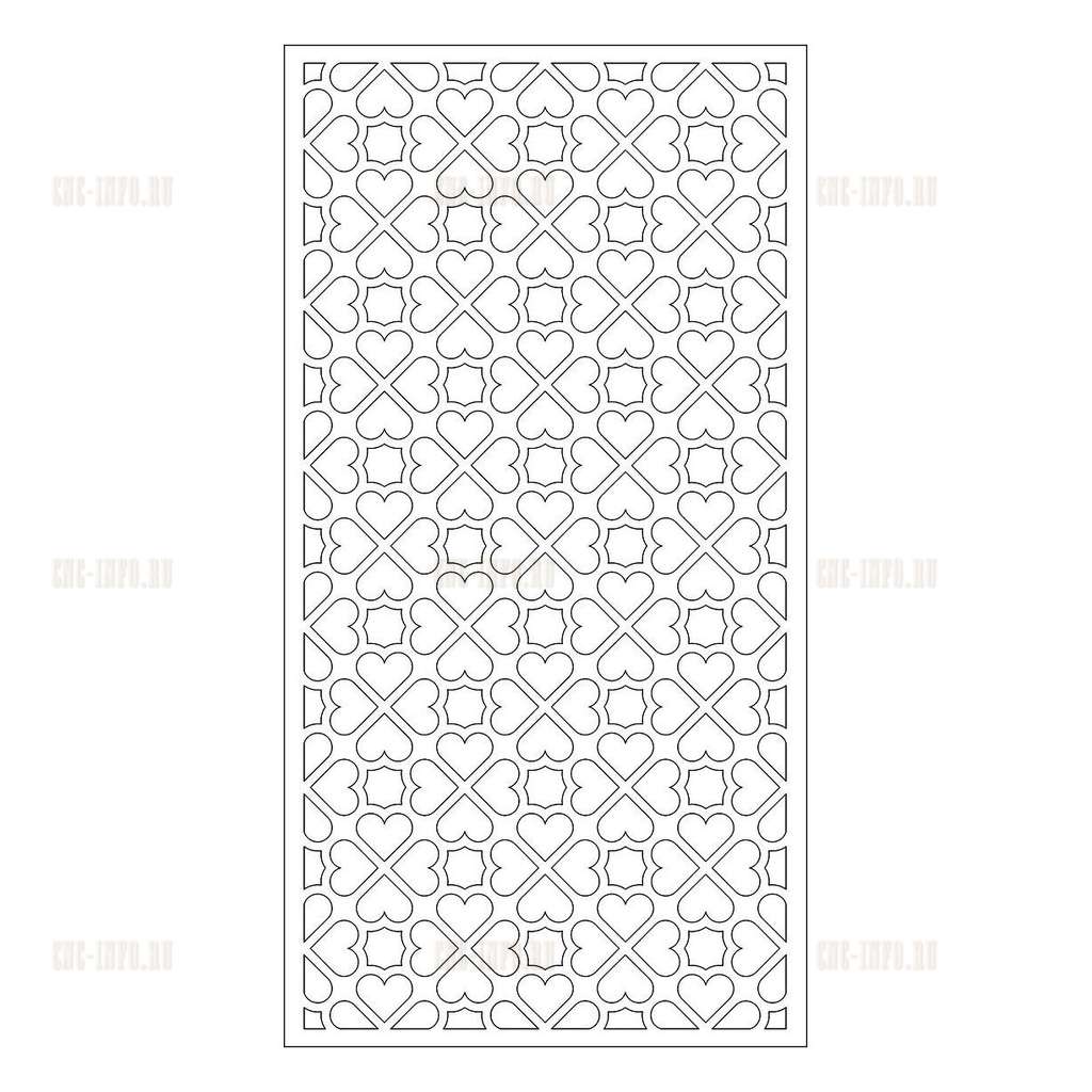 Decorative lattice «Heart» (model v-nscre_1755) EPS, DXF, CDR, 2D ...