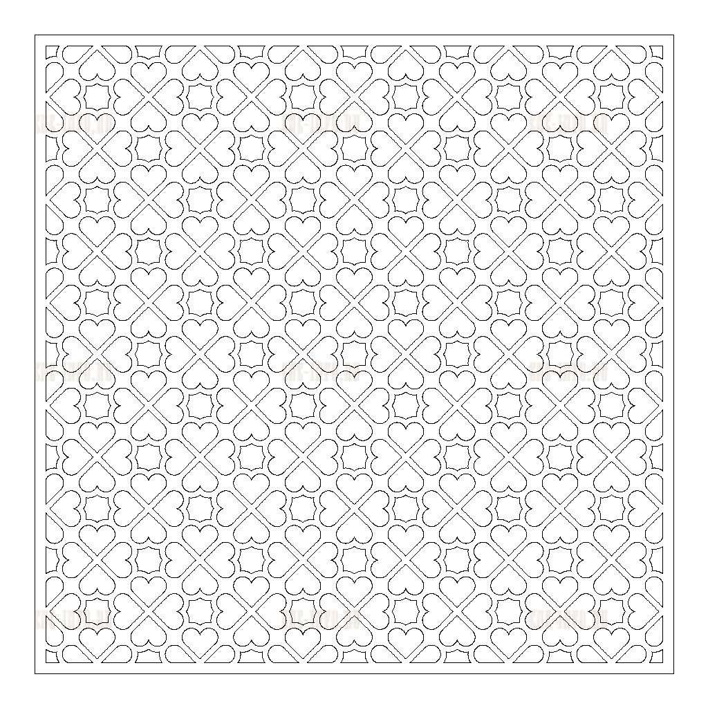 Decorative lattice «Hearts» (model v-nscre_1994) EPS, DXF, CDR, 2D ...