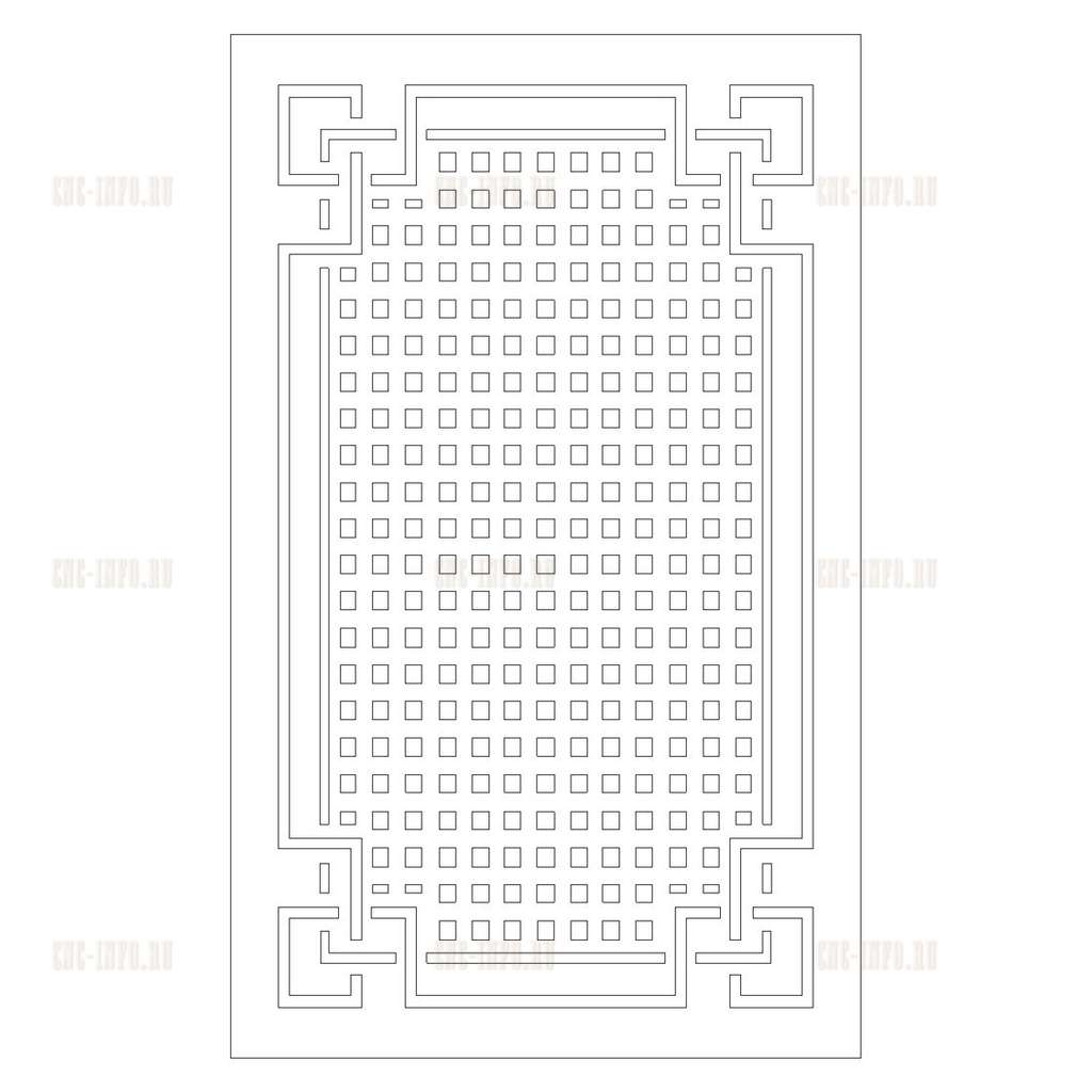 Decorative lattice «Squares» (model v-nscre_2230) EPS, DXF, CDR, 2D ...