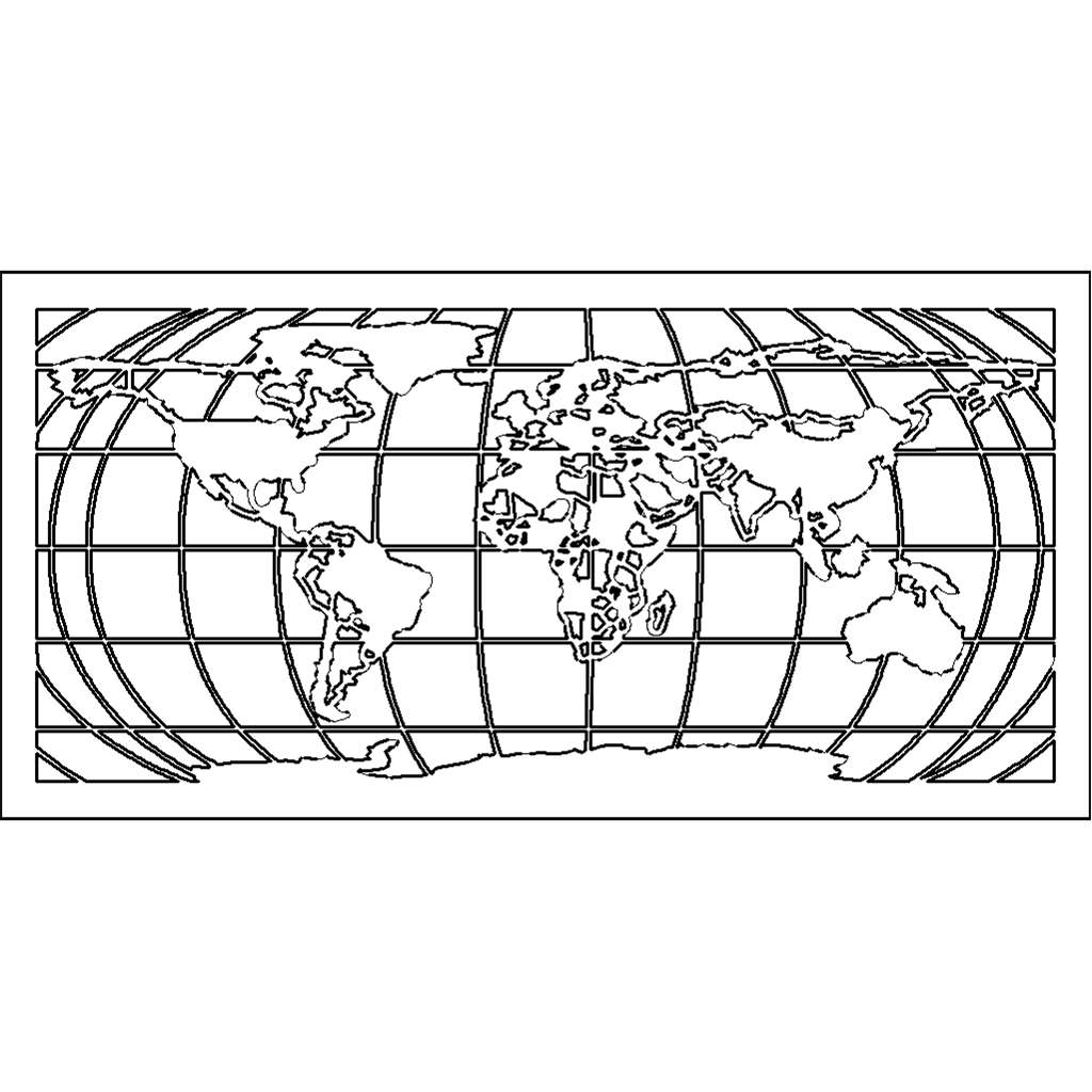 World Map (Model v-1974) EPS, DXF, 2D vector model