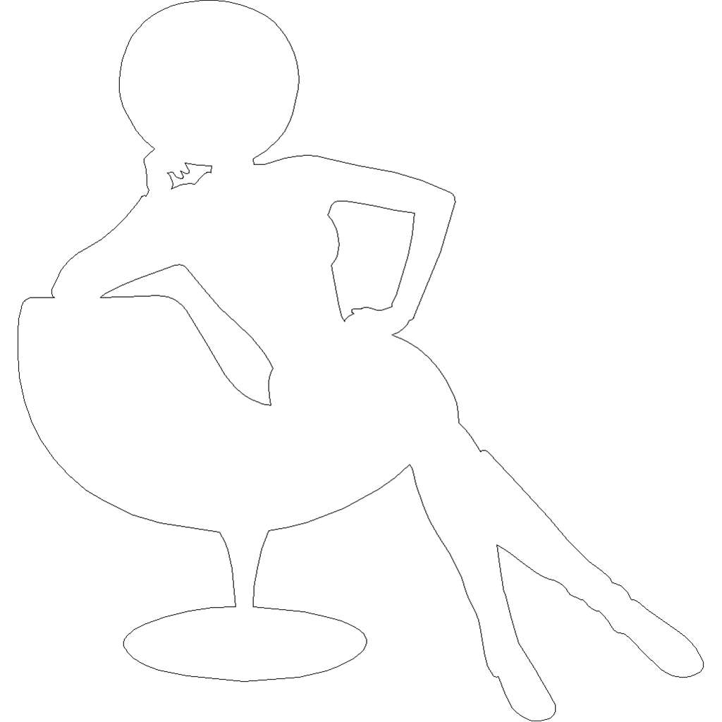 A girl on a chair. (Model v-2005) EPS, DXF, 2D vector model