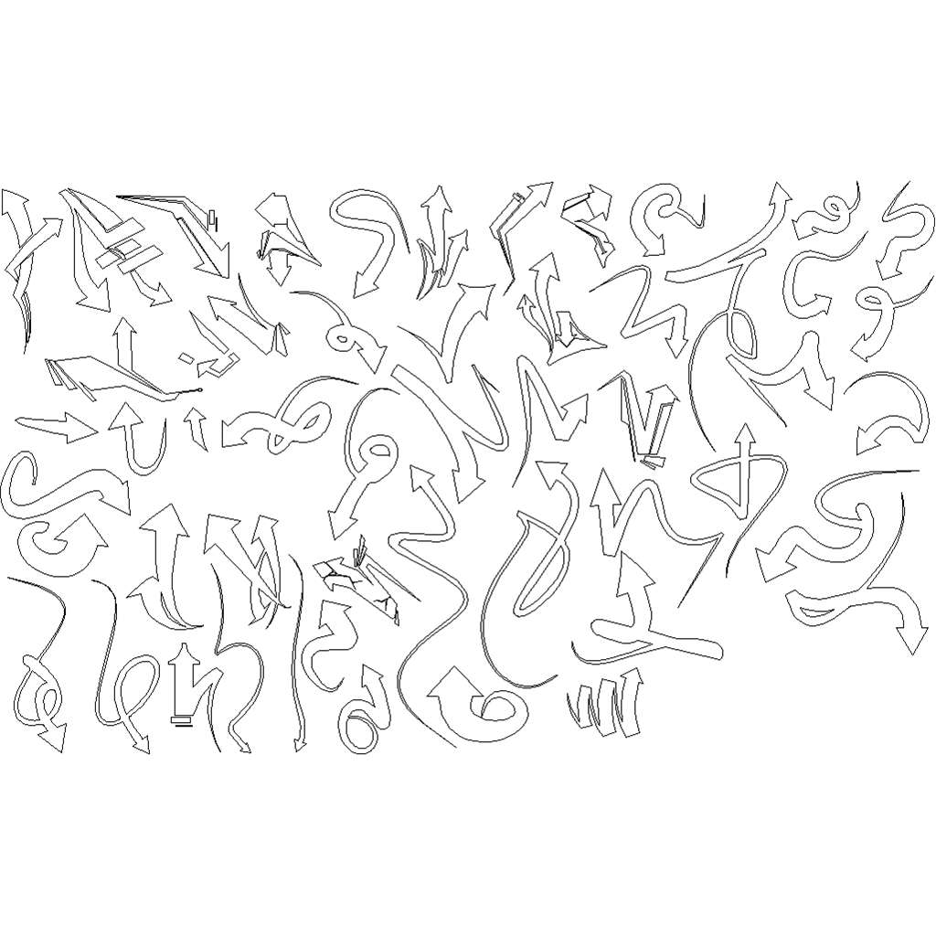 Curved arrows (Model v-2030) EPS, DXF, 2D vector model