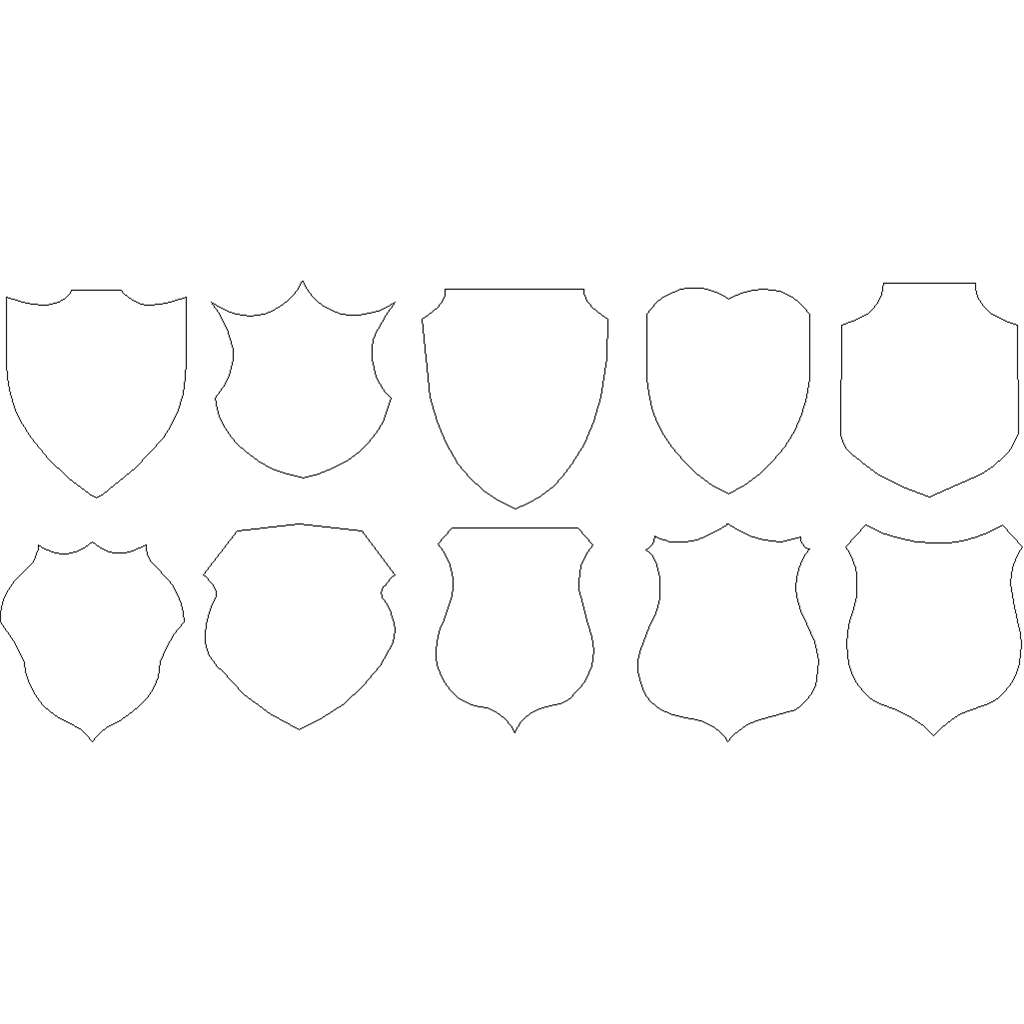 A set of shields (Model v-2099) EPS, DXF, 2D vector model