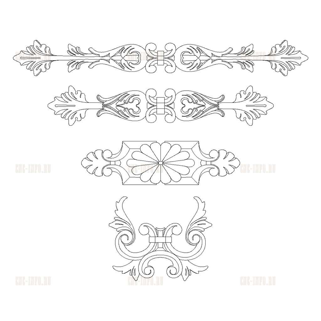 Set of decor «Baroque» (model v-1197) EPS, DXF, CDR, 2D vector model