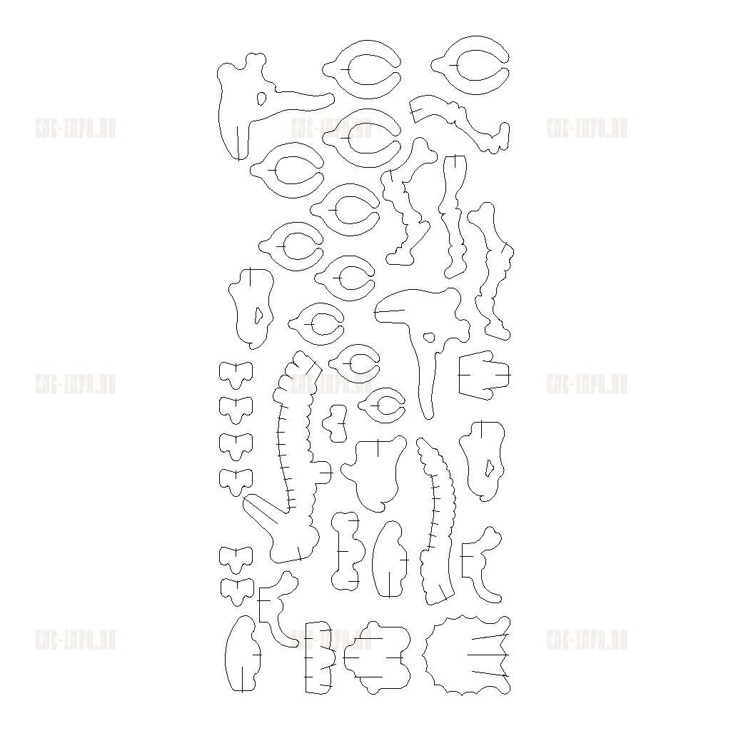 Model «Dinosaur» (model v-1211) EPS, DXF, CDR, 2D vector model