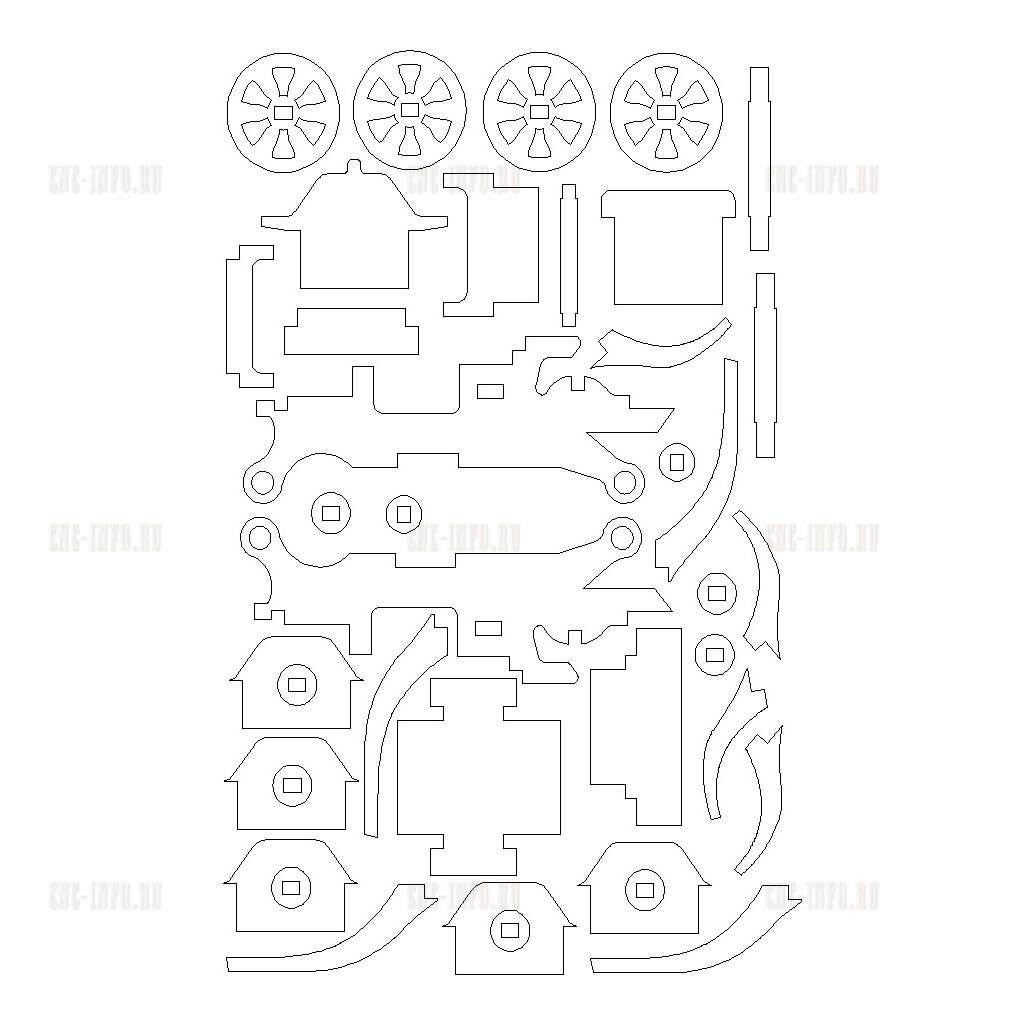 Model «Ford-T» (model v-1235) EPS, DXF, CDR, 2D vector model