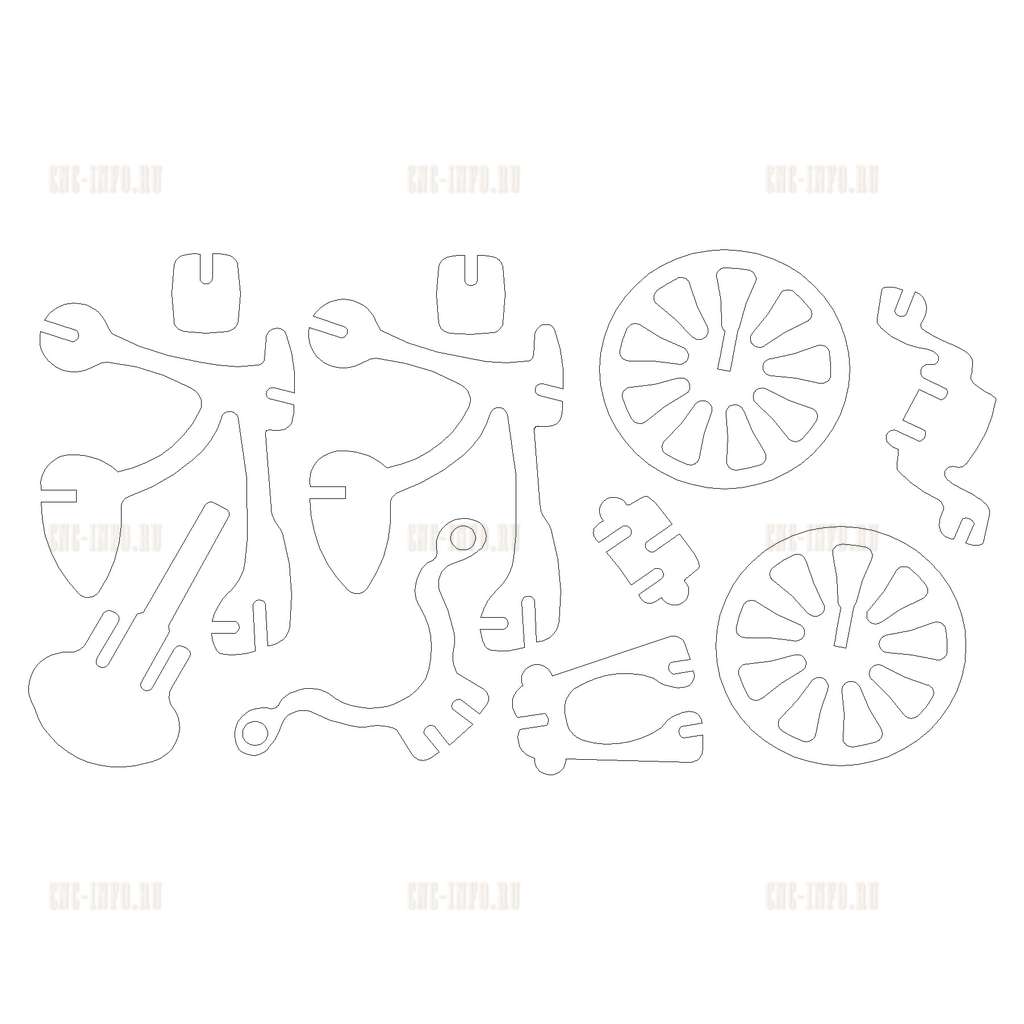 Model «Bicycle» (model v-1270) EPS, DXF, CDR, 2D vector model