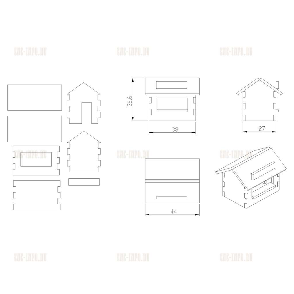 Designer «Bird feeder» (model v-1330) EPS, DXF, CDR, 2D vector model