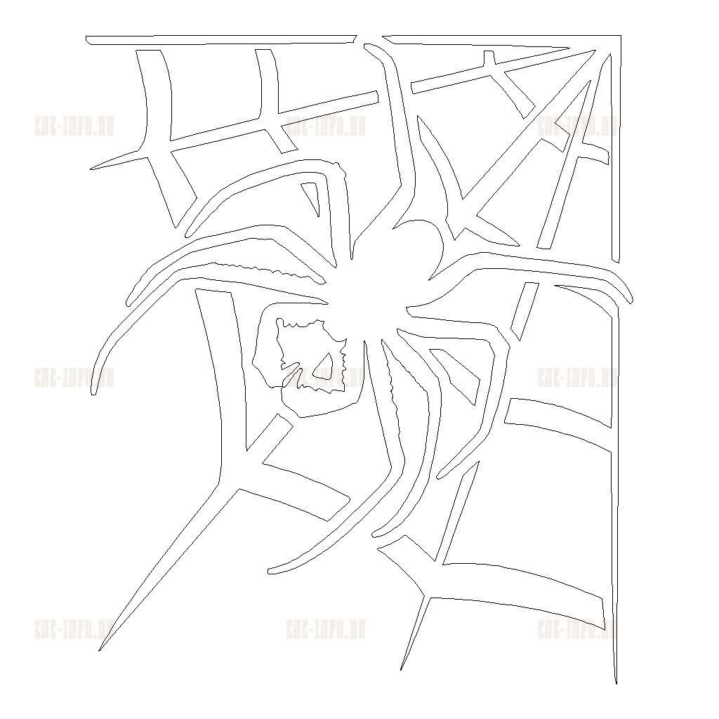 Stencil «Spider» (model v-1376) EPS, DXF, CDR, 2D vector model