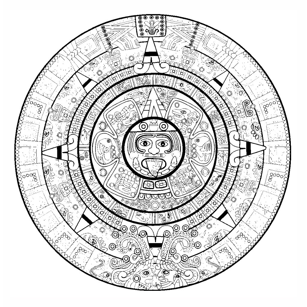 Mayan Calendar (Model v-614) EPS, DXF, 2D vector model