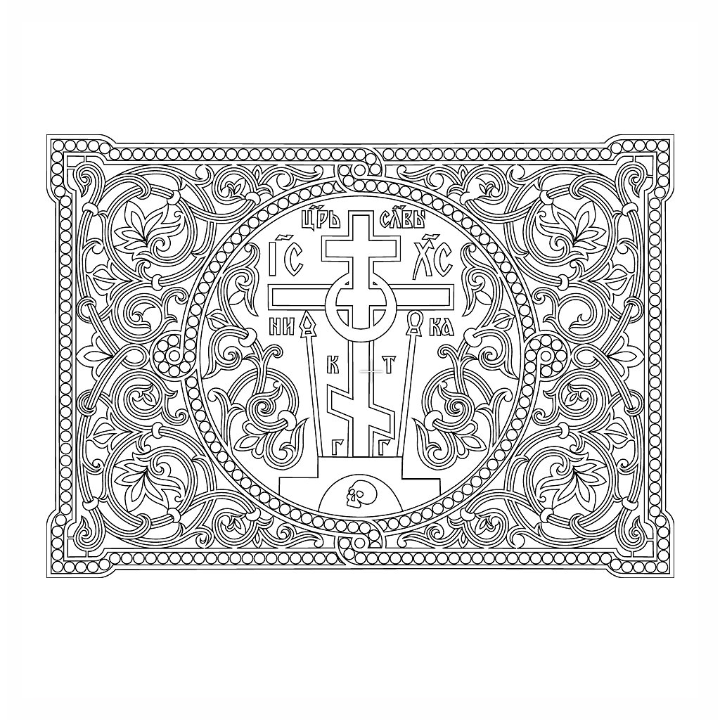 Decorative panel with a cross (Model v-620) EPS, DXF, 2D vector model