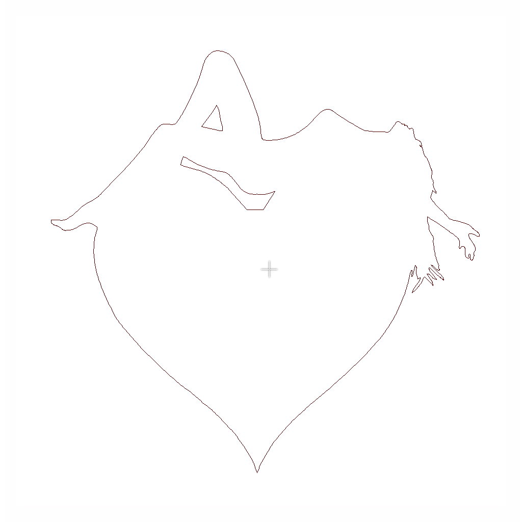 Girl on a heart (Model v-793) EPS, DXF, 2D vector model