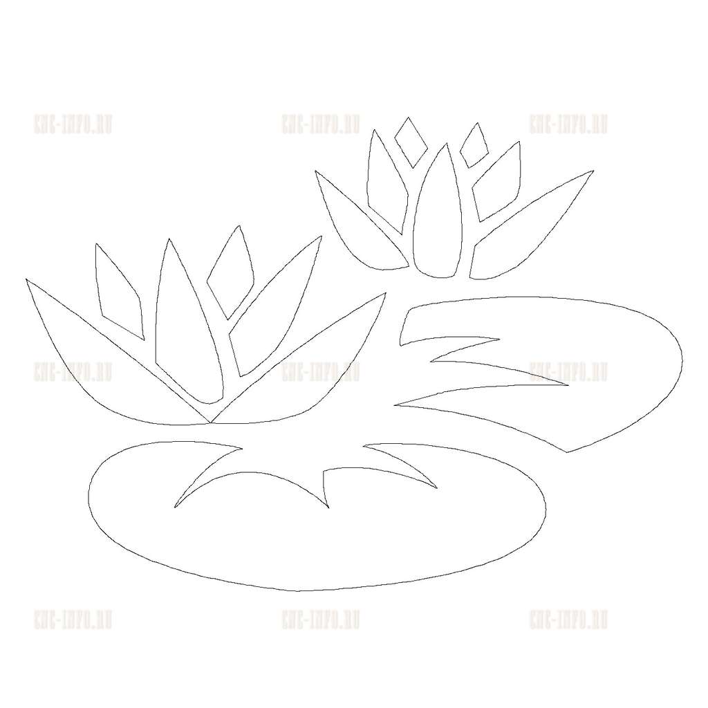 Decor «Water lily» (model v-1230-26) EPS, DXF, CDR, 2D vector model