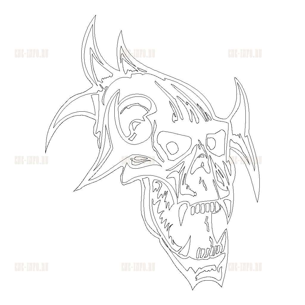 «The skull of the monster» (model v-1317-9) EPS, DXF, CDR, 2D vector model